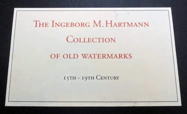 Collection of Decorated and Watermarked Papers Assembled by Ingeborg M ...